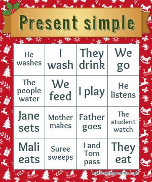 Present simple Bingo
