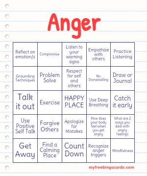Anger Bingo