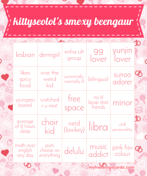 kittyseolol's smexy beengaur bingo