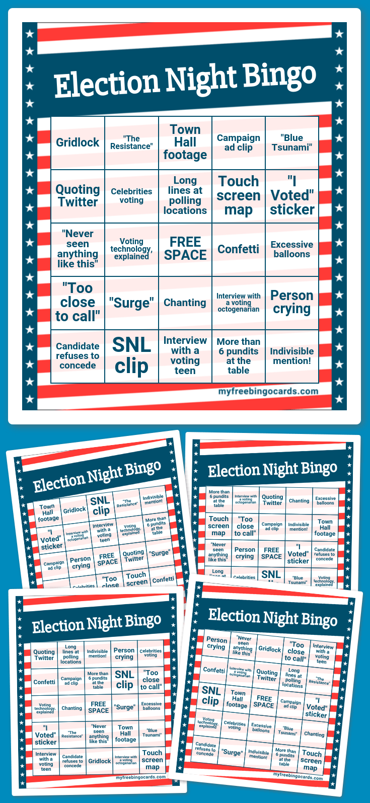 Virtual Election Night Bingo