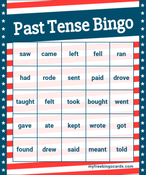 Past Tense Bingo