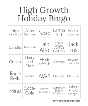 High Growth Holiday Bingo