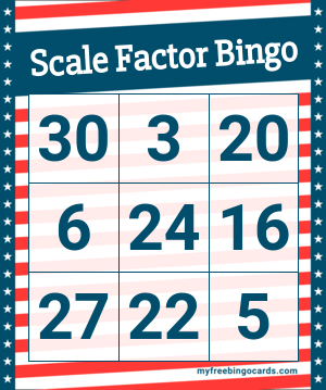 Scale Factor Bingo