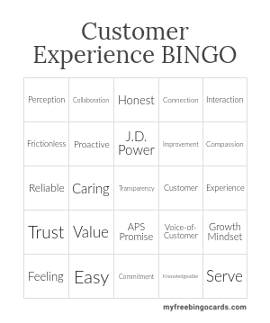Customer Experience BINGO