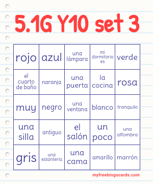 5.1G Y10 set 3 Bingo