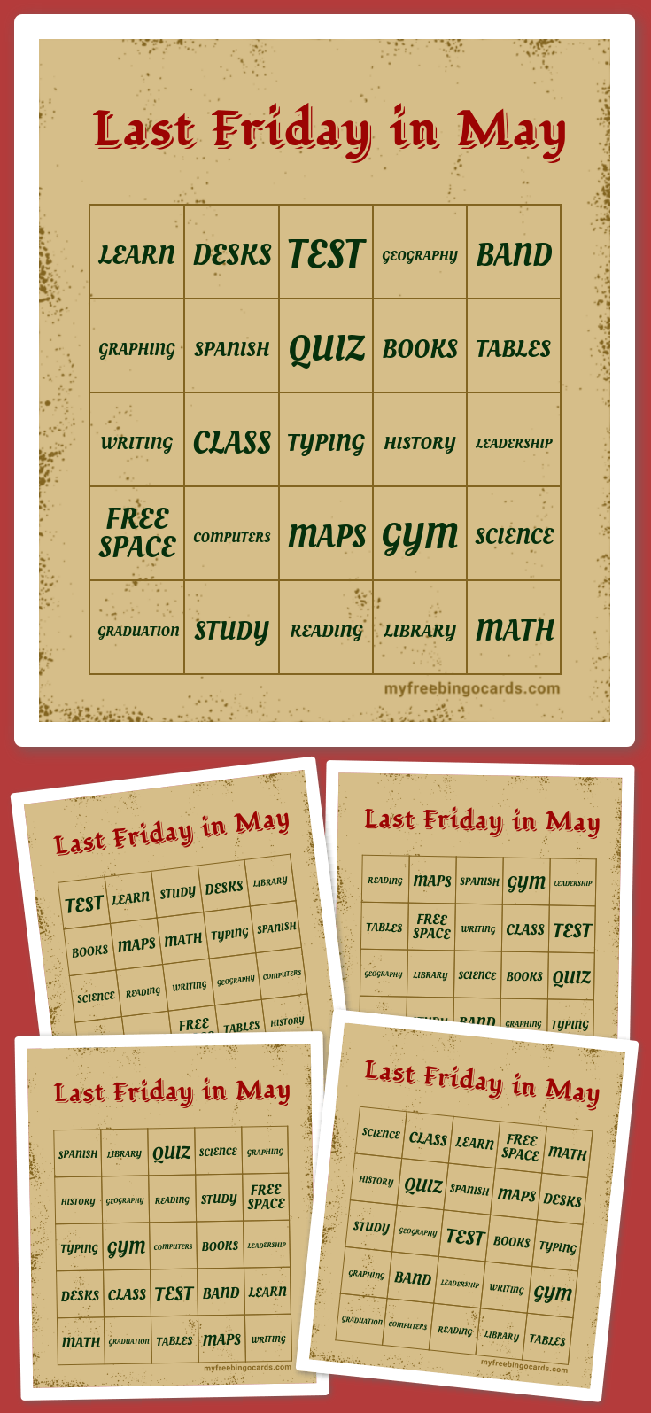 Virtual Last Friday in May Bingo