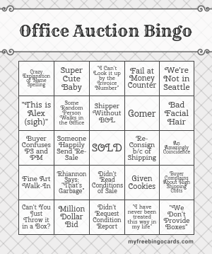 Office Auction Bingo