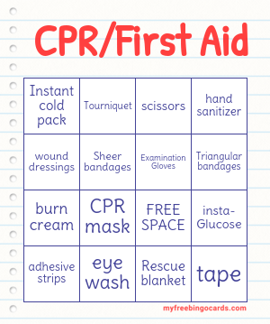 CPR/First Aid Bingo