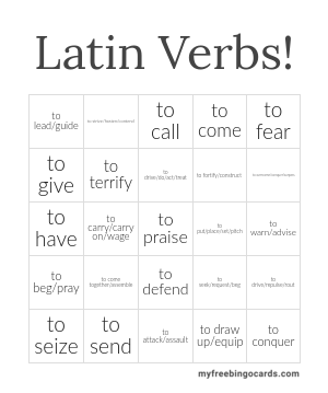 Latin Verbs! Bingo