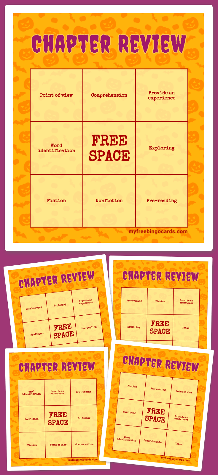 Virtual Chapter Review Bingo