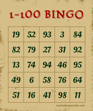 1-100 BINGO