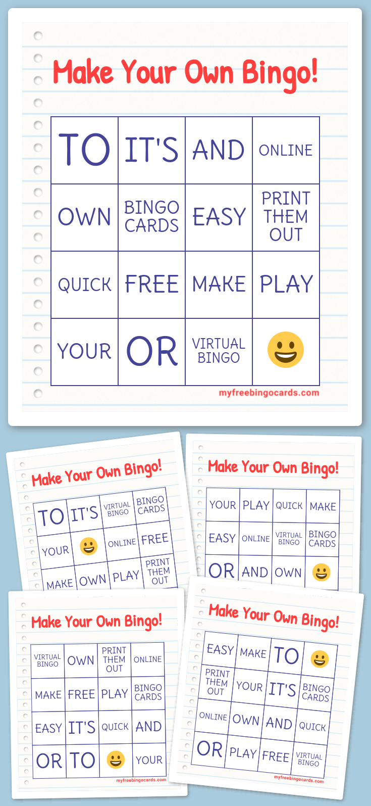 Virtual Make Your Own Bingo!