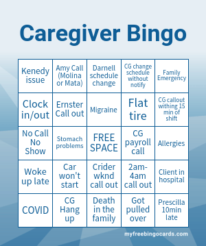 Caregiver Bingo
