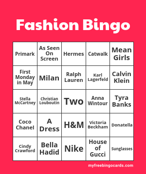 Fashion Bingo
