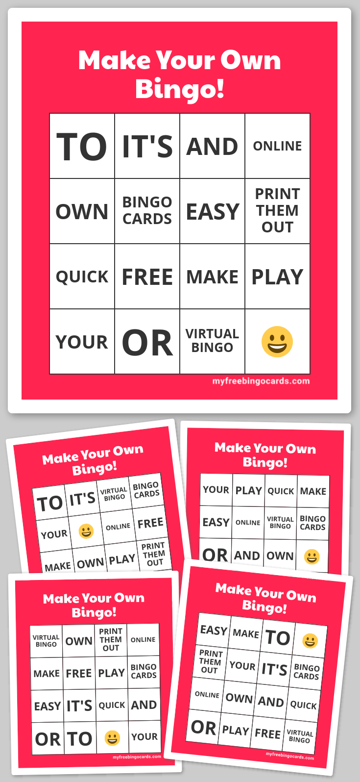 Virtual Make Your Own Bingo!