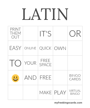 LATIN BINGO