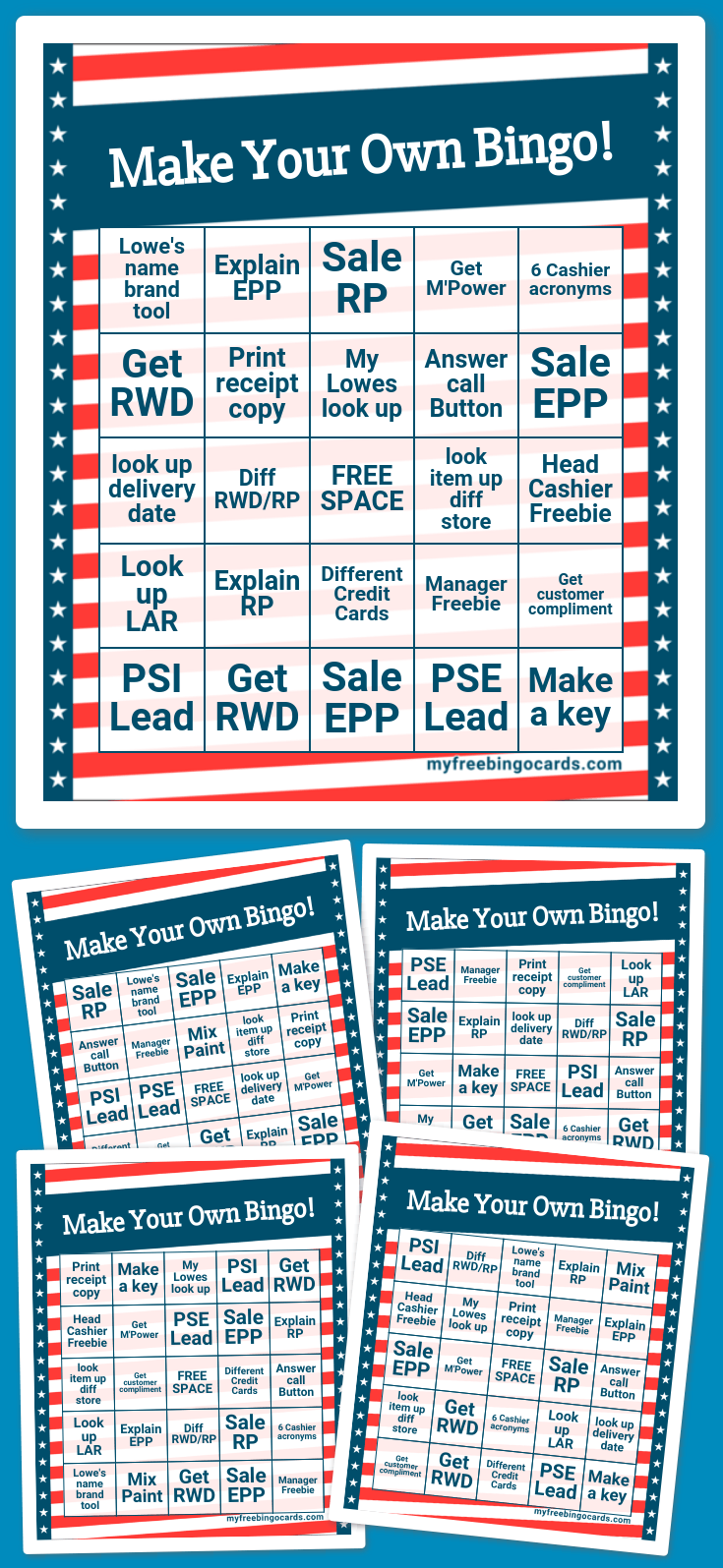 Virtual Make Your Own Bingo!