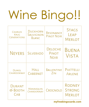 Wine Bingo!!