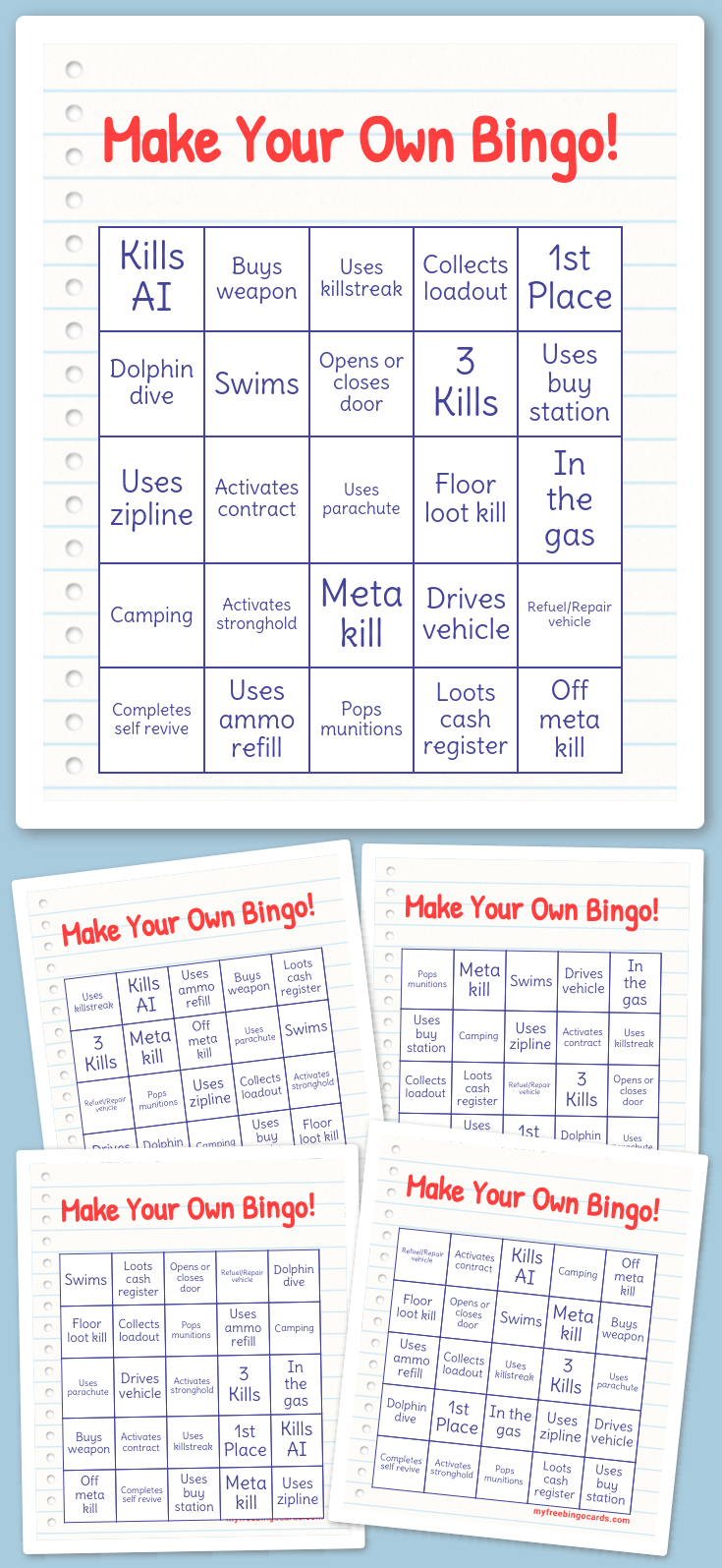 Virtual Make Your Own Bingo!