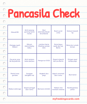 Pancasila Check Bingo