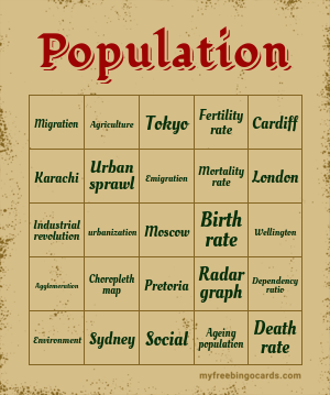 Population Bingo