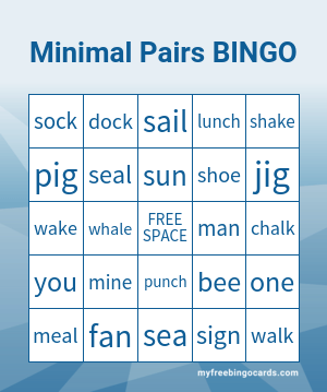 Print 100+ Minimal Pairs BINGO Cards