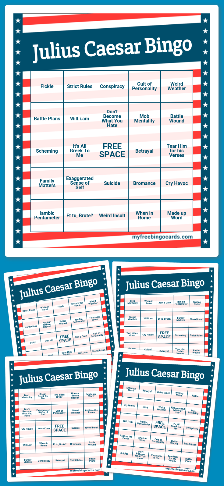 Virtual Julius Caesar Bingo