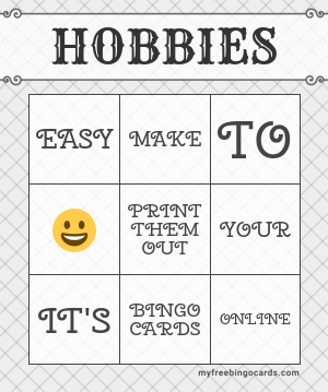 HOBBIES BINGO