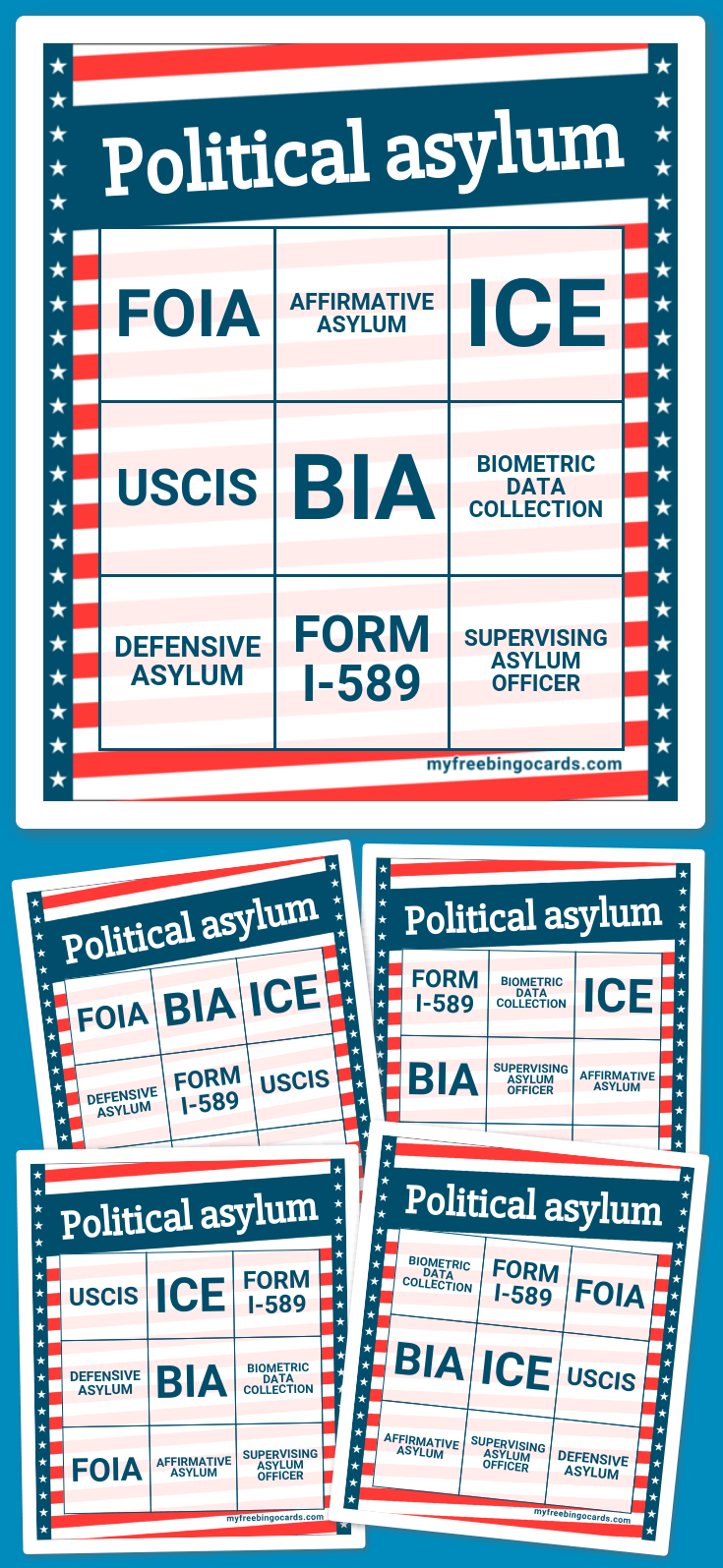 Virtual Political asylum Bingo