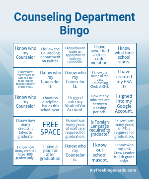 Print 100+ Counseling Department Bingo Cards