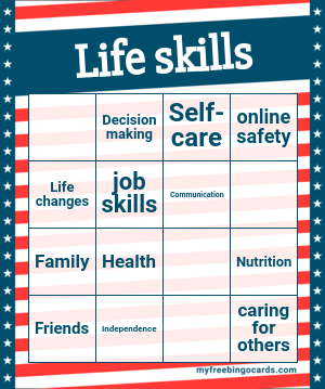 Life skills Bingo
