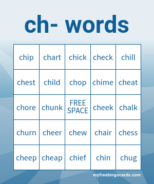 ch- words bingo