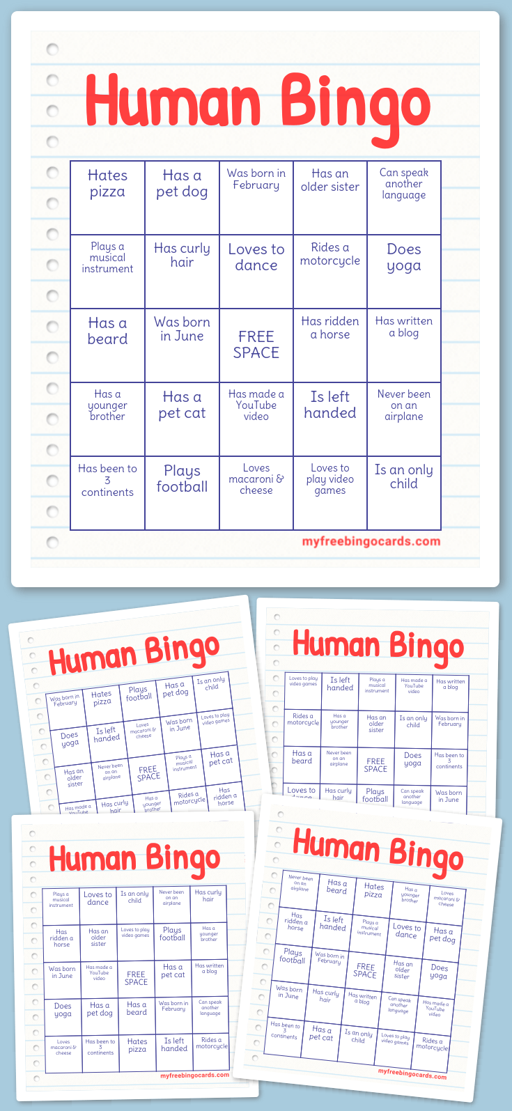 Virtual Human Bingo