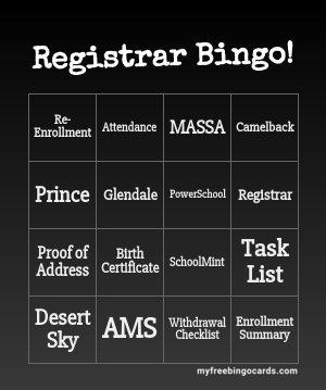 Registrar Bingo!