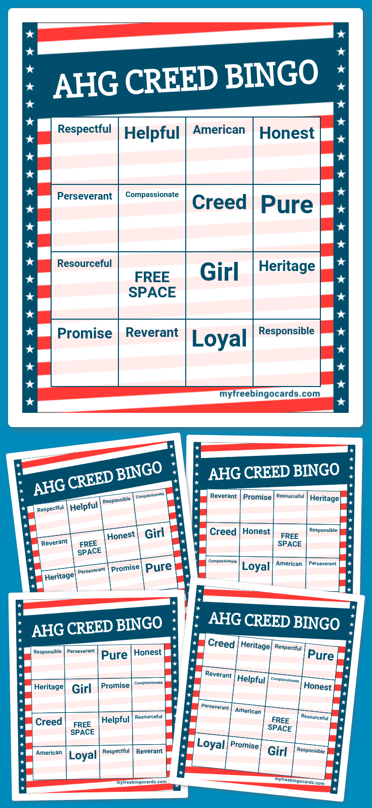 Virtual AHG CREED BINGO