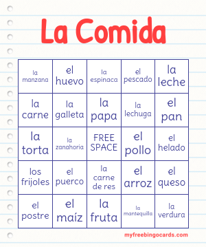 La Comida Bingo