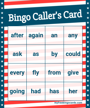 Print 100+ Bingo Caller's Card Cards