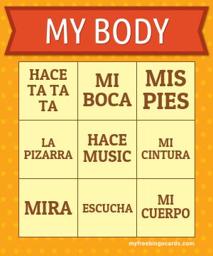 PRINT 100+ MY BODY BINGO CARDS