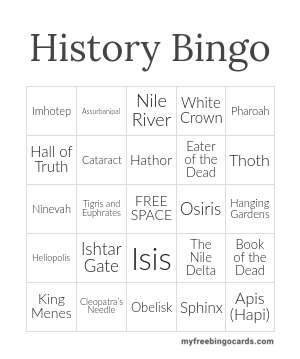 History Bingo