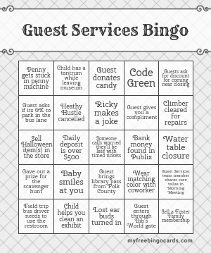 Guest Services Bingo