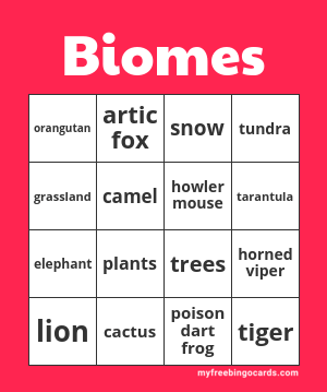 Biomes Bingo