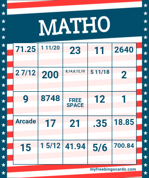 MATHO BINGO