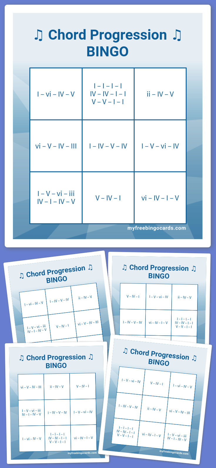Virtual ♫ Chord Progression ♫BINGO