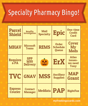 Specialty Pharmacy Bingo!