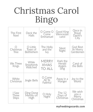 Christmas Carol Bingo