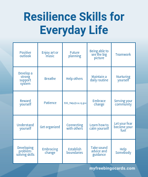 Resilience Skills for Everyday Life Bingo