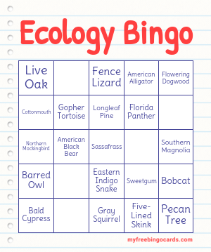Ecology Bingo