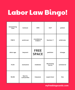 Labor Law Bingo!