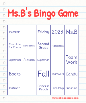 Ms.B's Bingo Game