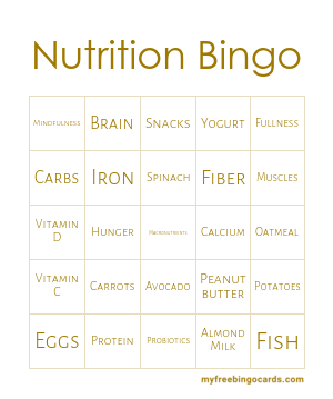 Nutrition Bingo
